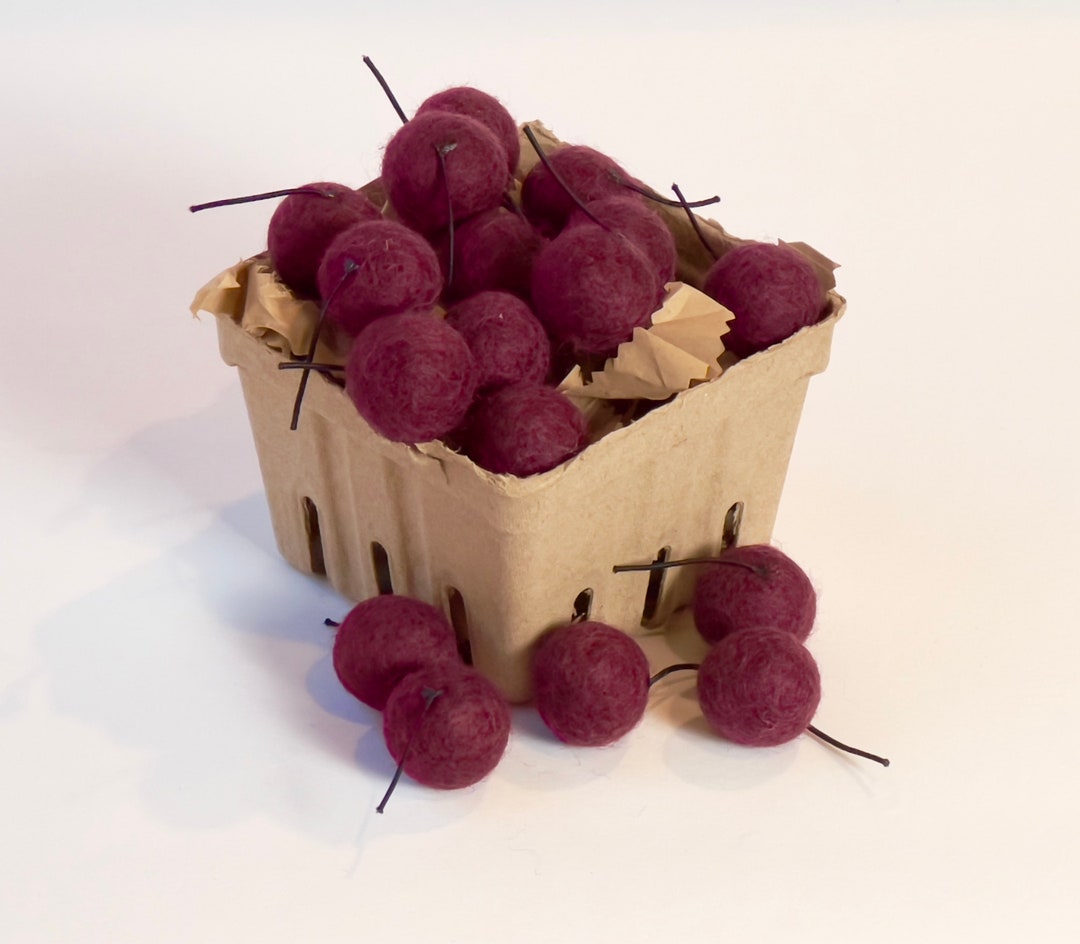 Felt Cherries - Etsy