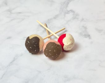 Felt Cake Pops, Felt Food Set, Felt Lollipops, Spring Toy, Summer Toy ...