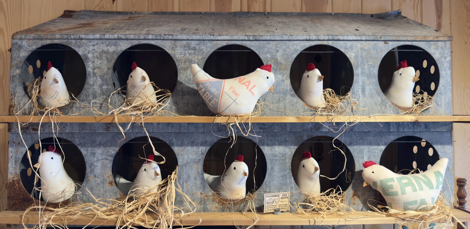 Vintage Feed Sack Chicken / Farmhouse Hen / Primitive Decor - Etsy