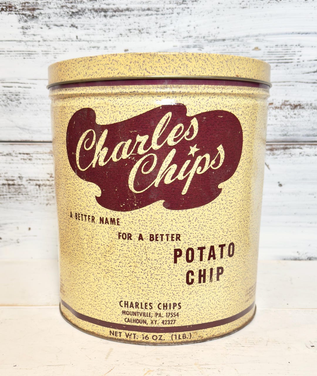 Vintage Large Charlie’s Potato Chips Tin - Etsy