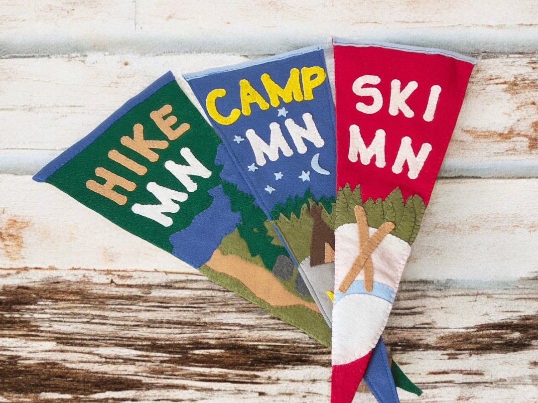 Minnesota Outdoors Pennant / Camping Hiking Skiing Pennant / Vintage ...
