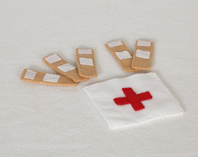 Felt Toy Bandaid / Felt Doctor Kit / Toy Bandage Set / Toy First Aid ...