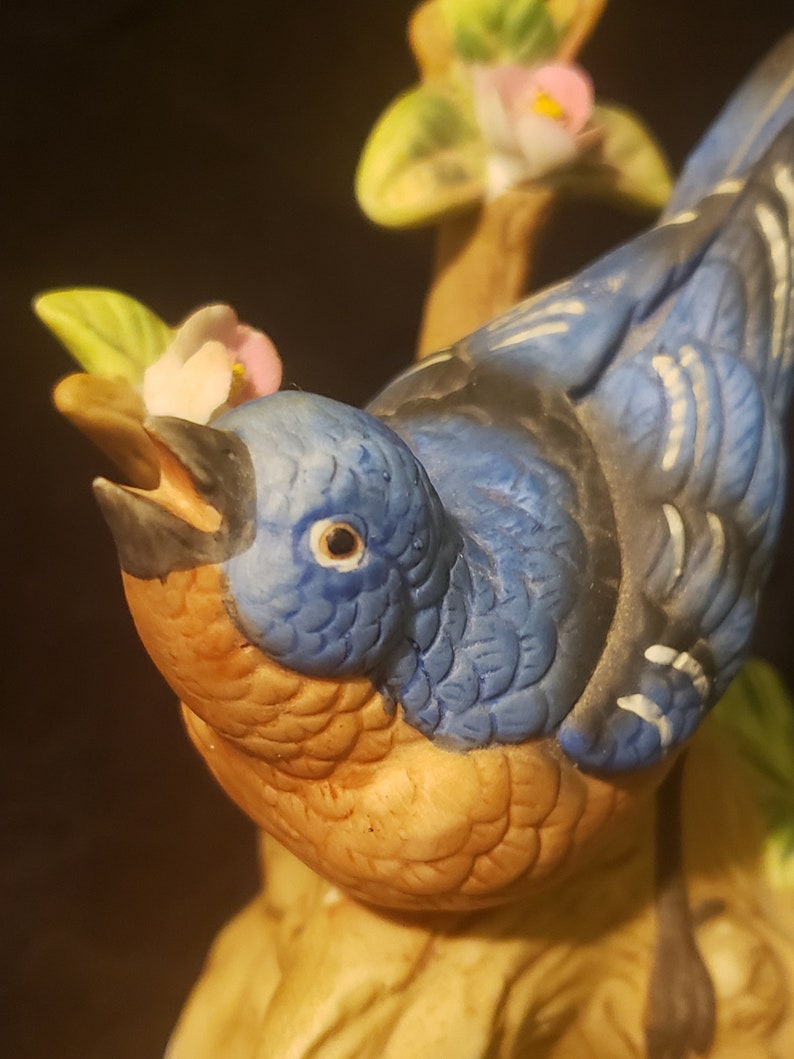 Milano Porcelain Blue Bird Music Box Sculpture by Eda - Etsy