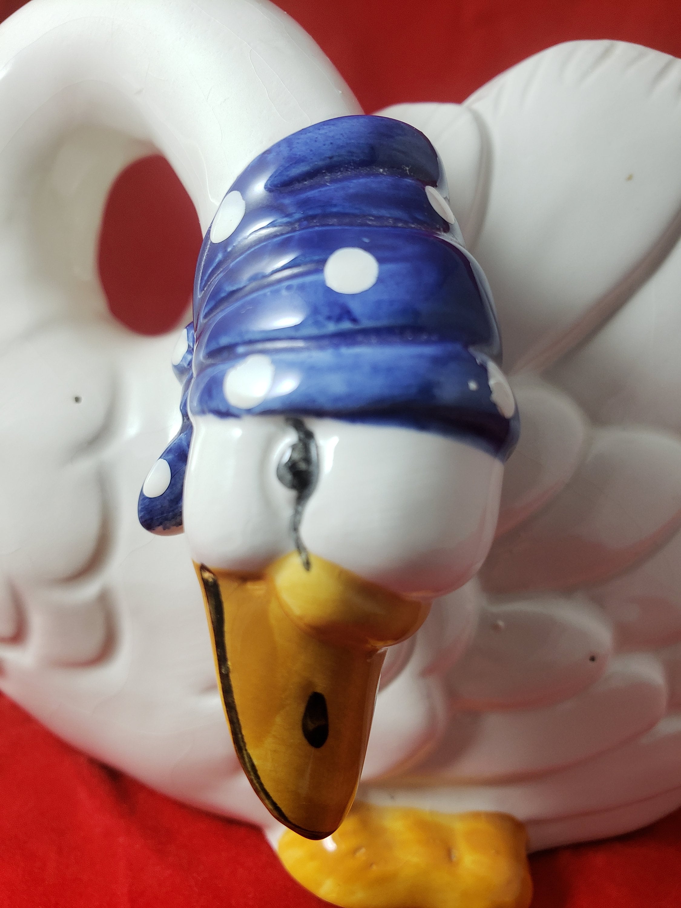 Country bonnet mother goose farmhouse planter or candy bowl | Etsy