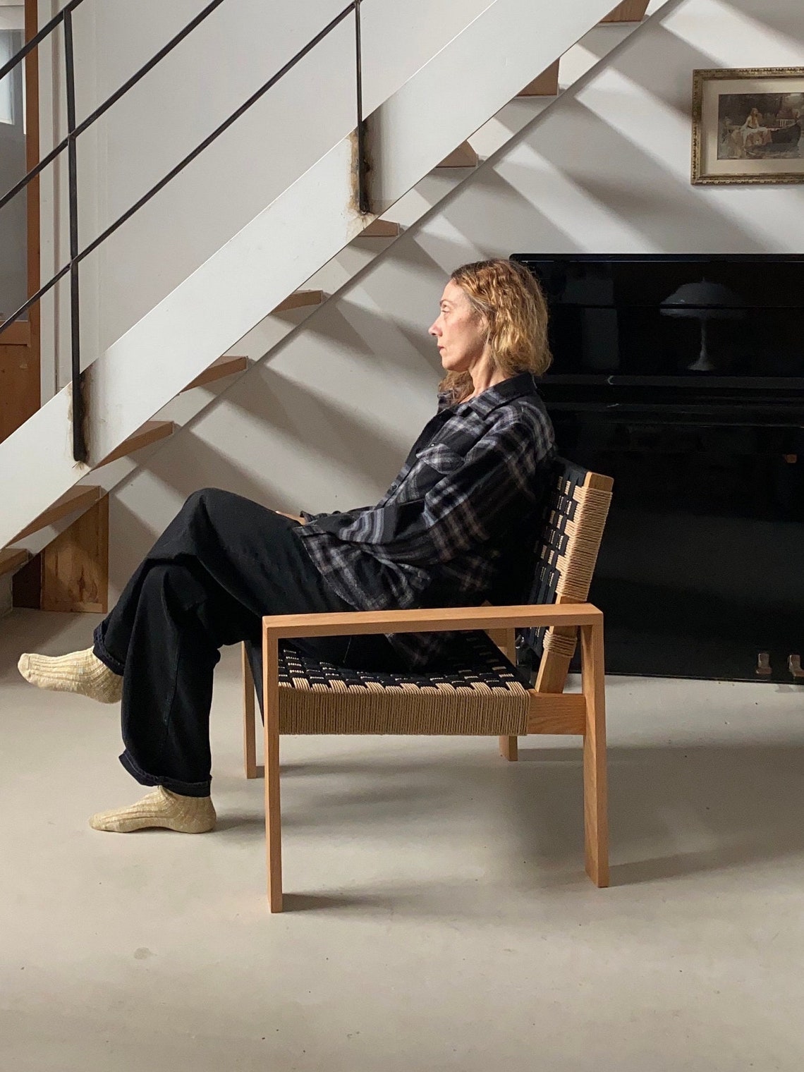 Handmade Armchair With Danish Rope and Cotton Rope. Hand-strung. Landa ...