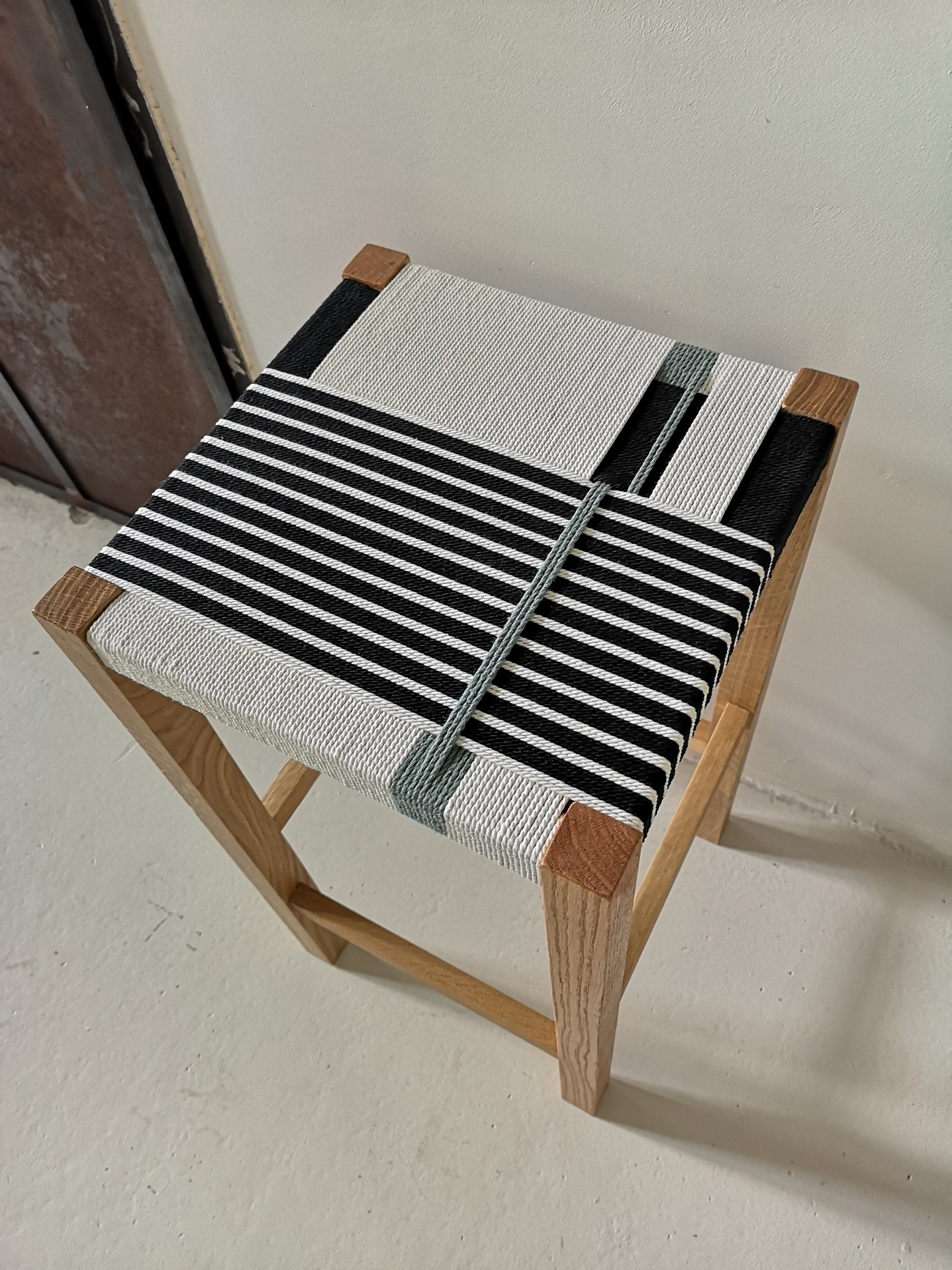 Pardalet High Stool. Handmade in Rope and Wood. - Etsy UK