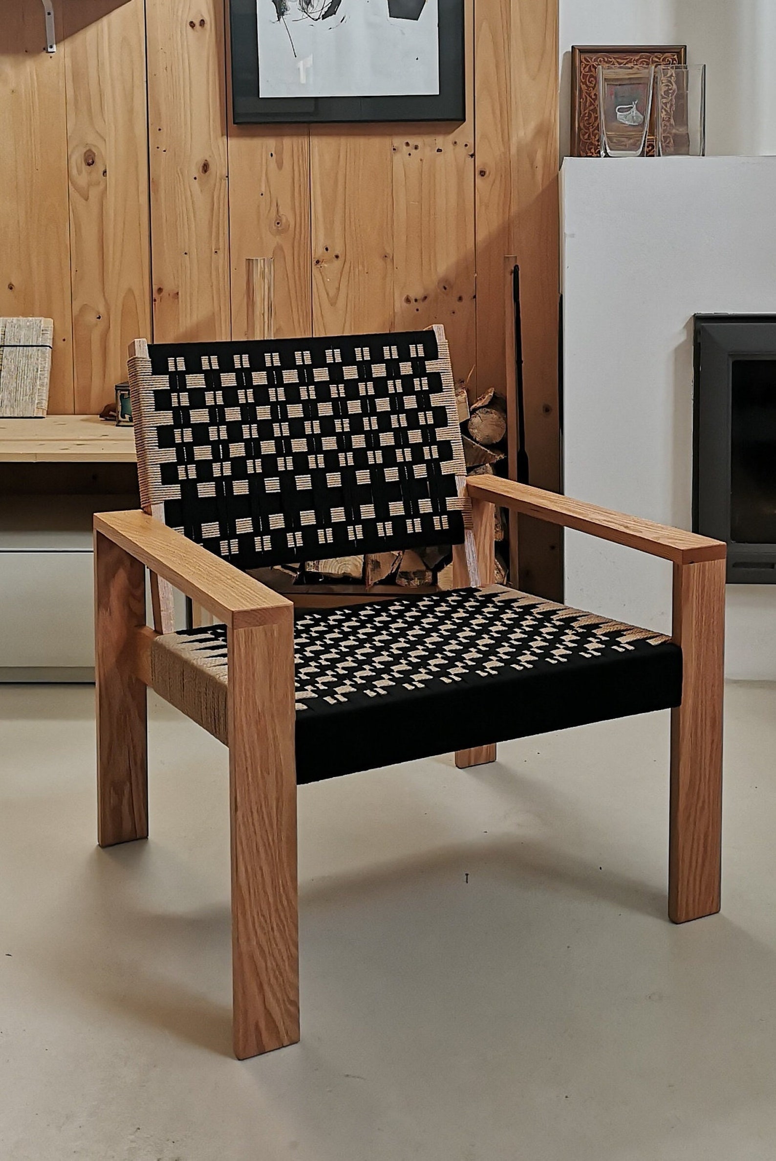 Handmade Armchair With Danish Rope and Cotton Rope. Hand-strung. Landa ...