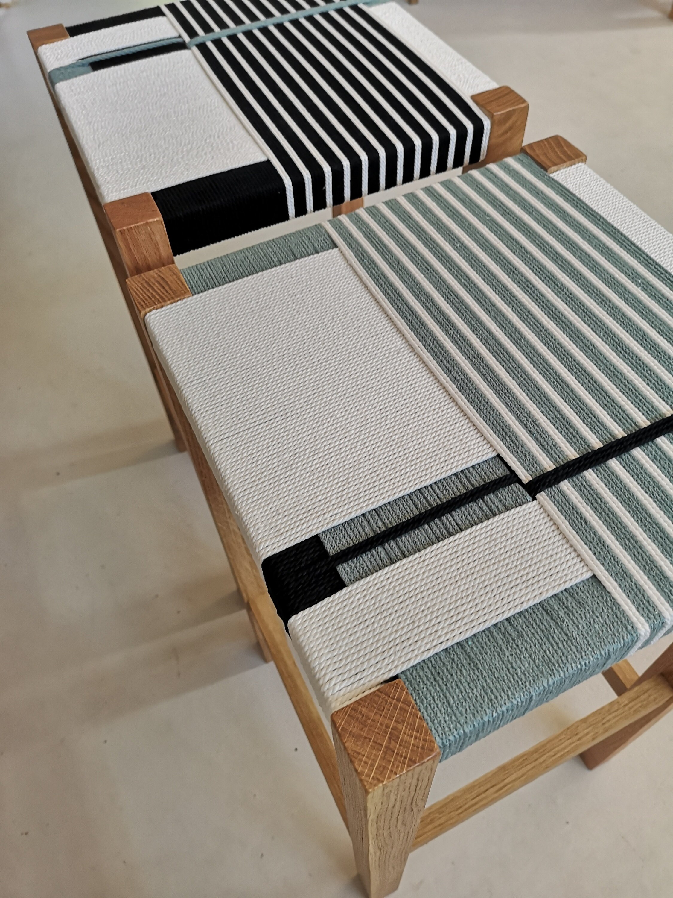 Pardalet High Stool. Handmade in Rope and Wood. - Etsy UK