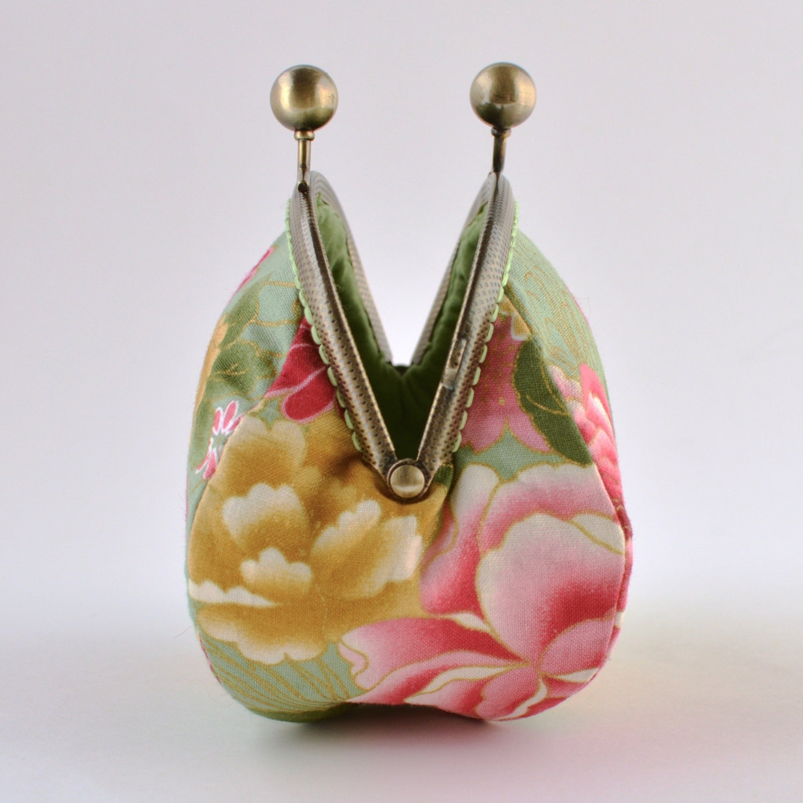 Hand Crafted Gold Embossed Japanese Coin Purse With Bronze Frame - Etsy