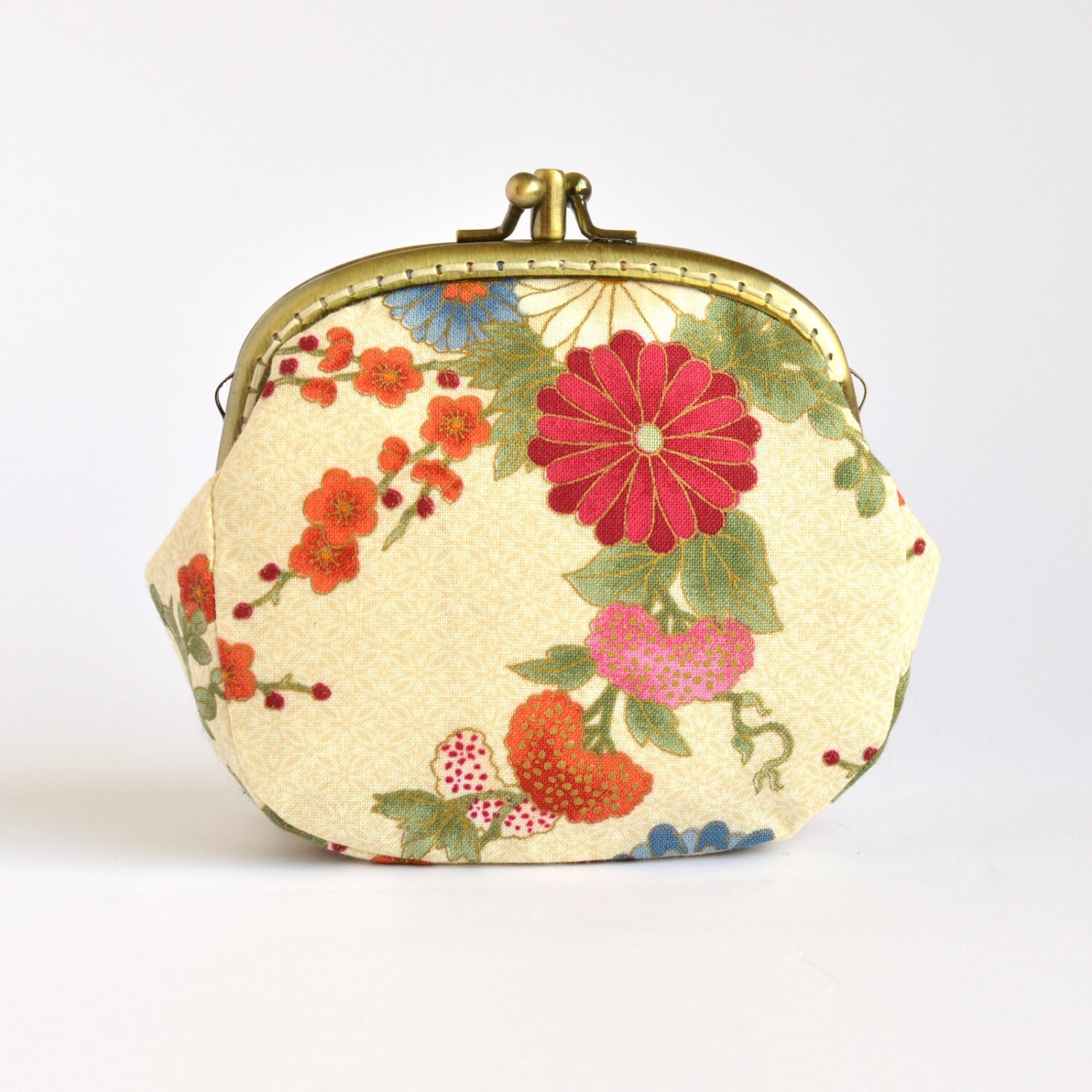 Hand crafted gold embossed Japanese coin purse small bag | Etsy