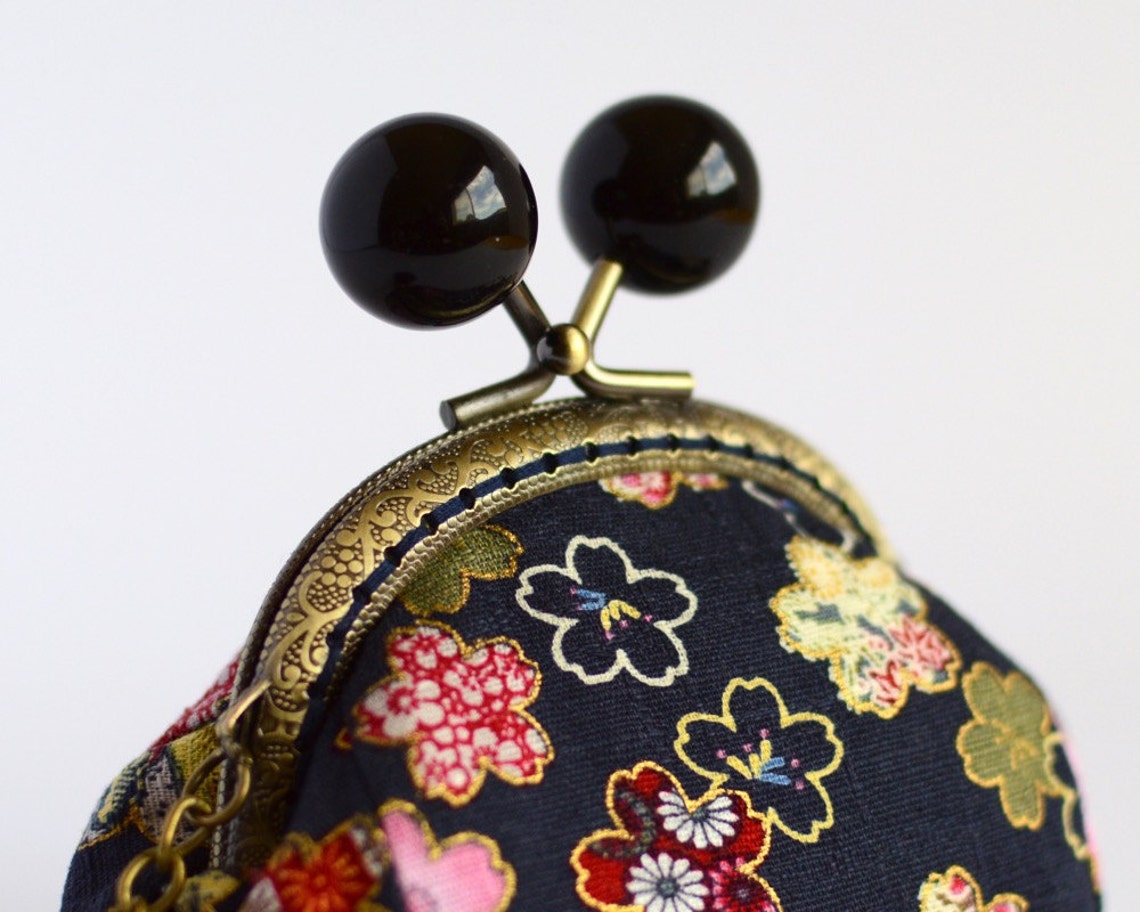 Hand Crafted Gold Embossed Japanese Coin Purse With Kiss Lock - Etsy