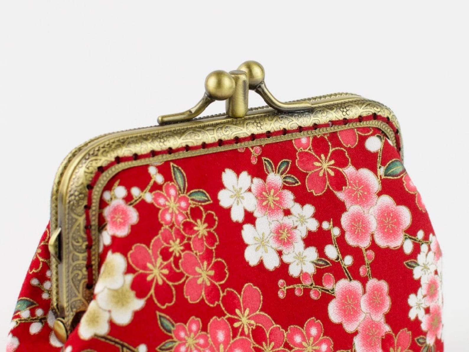 Hand Crafted Japanese Coin Purse of Sakura on Bronze Coloured - Etsy