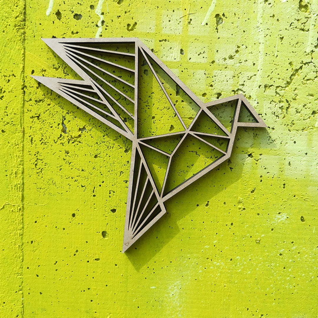 Bird - 3D Origami - Wooden Motif - Etsy