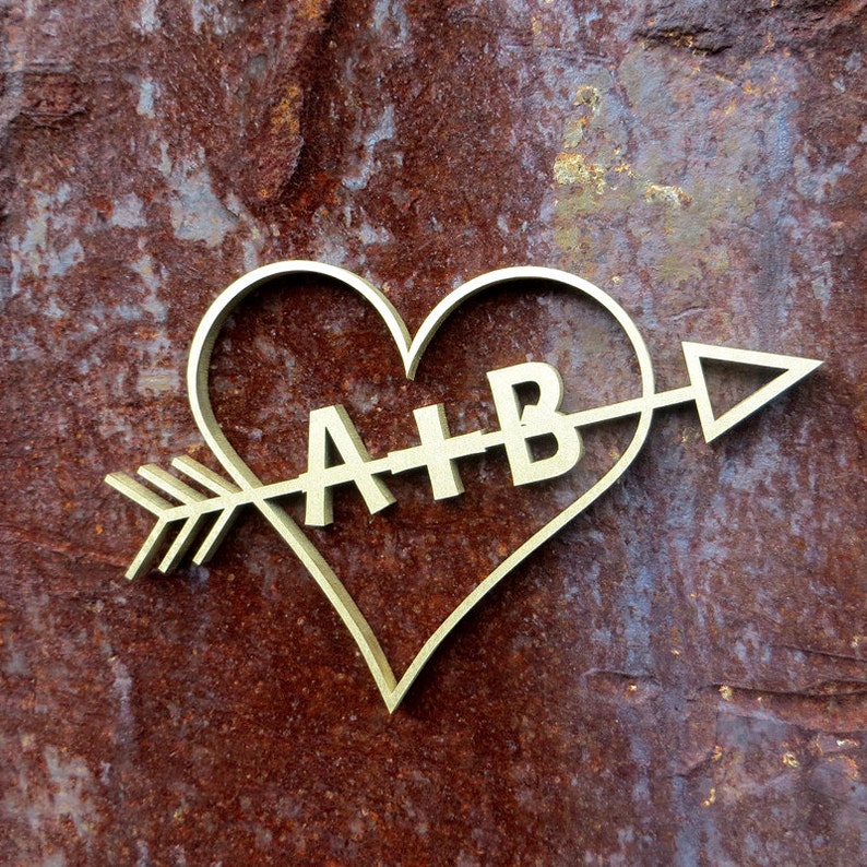 Heart With Initials Wood Lettering Personalized - Etsy