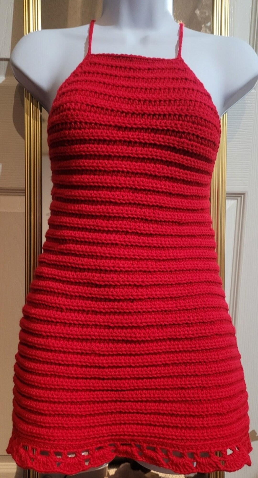 Women's Crochet High-neck Backless Dress - Etsy