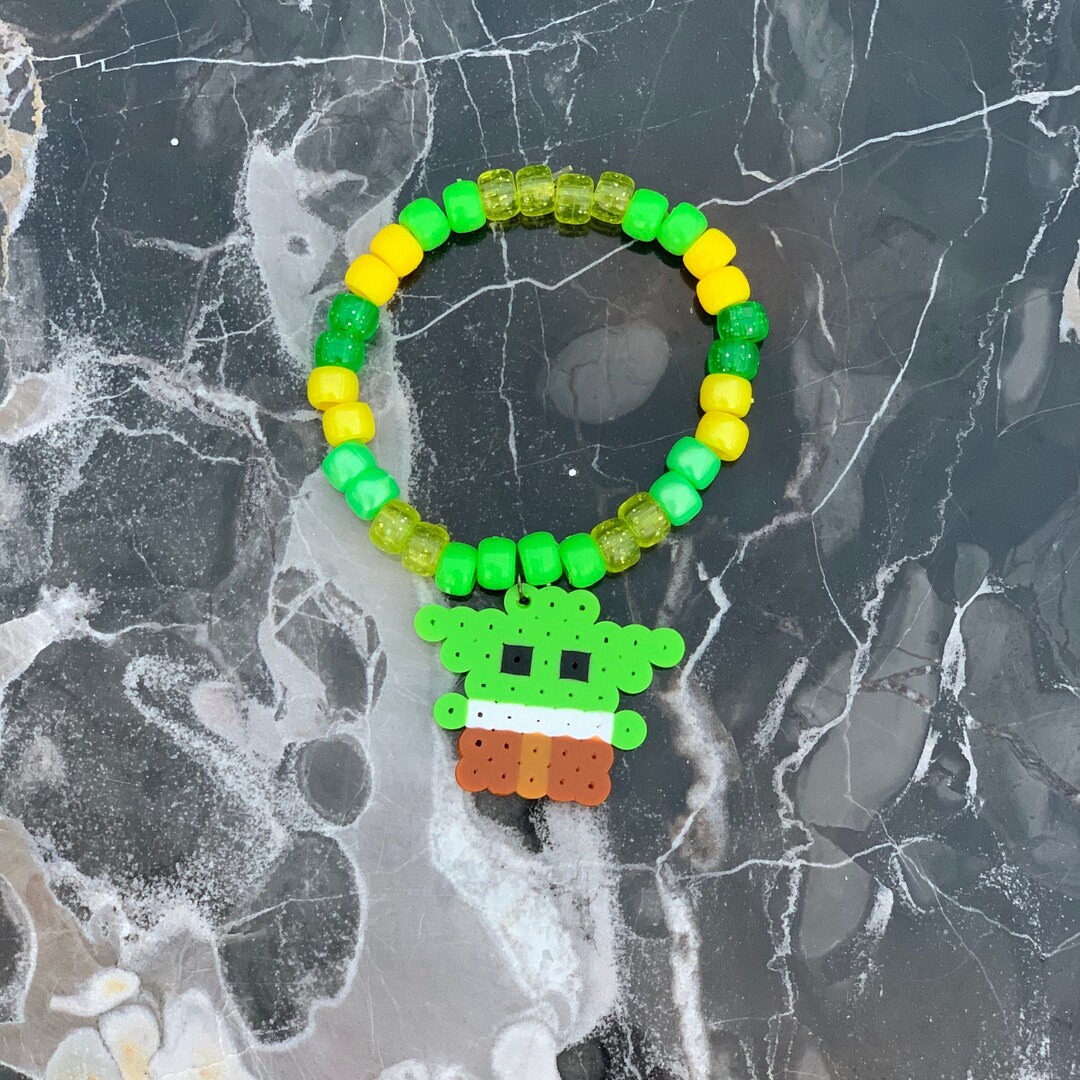 Baby Yoda (grogu) Kandi/perler With Ring Attached *set of 3* - Etsy