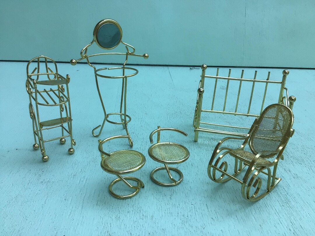 6 Pieces Vintage Brass Doll House Furniture - Etsy