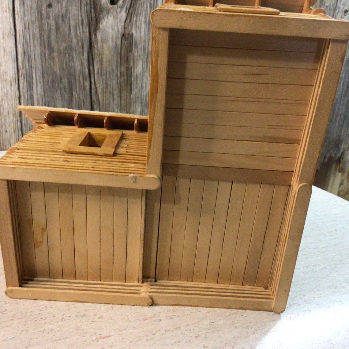 Folk Art Popsicle Stick Church Building - Etsy