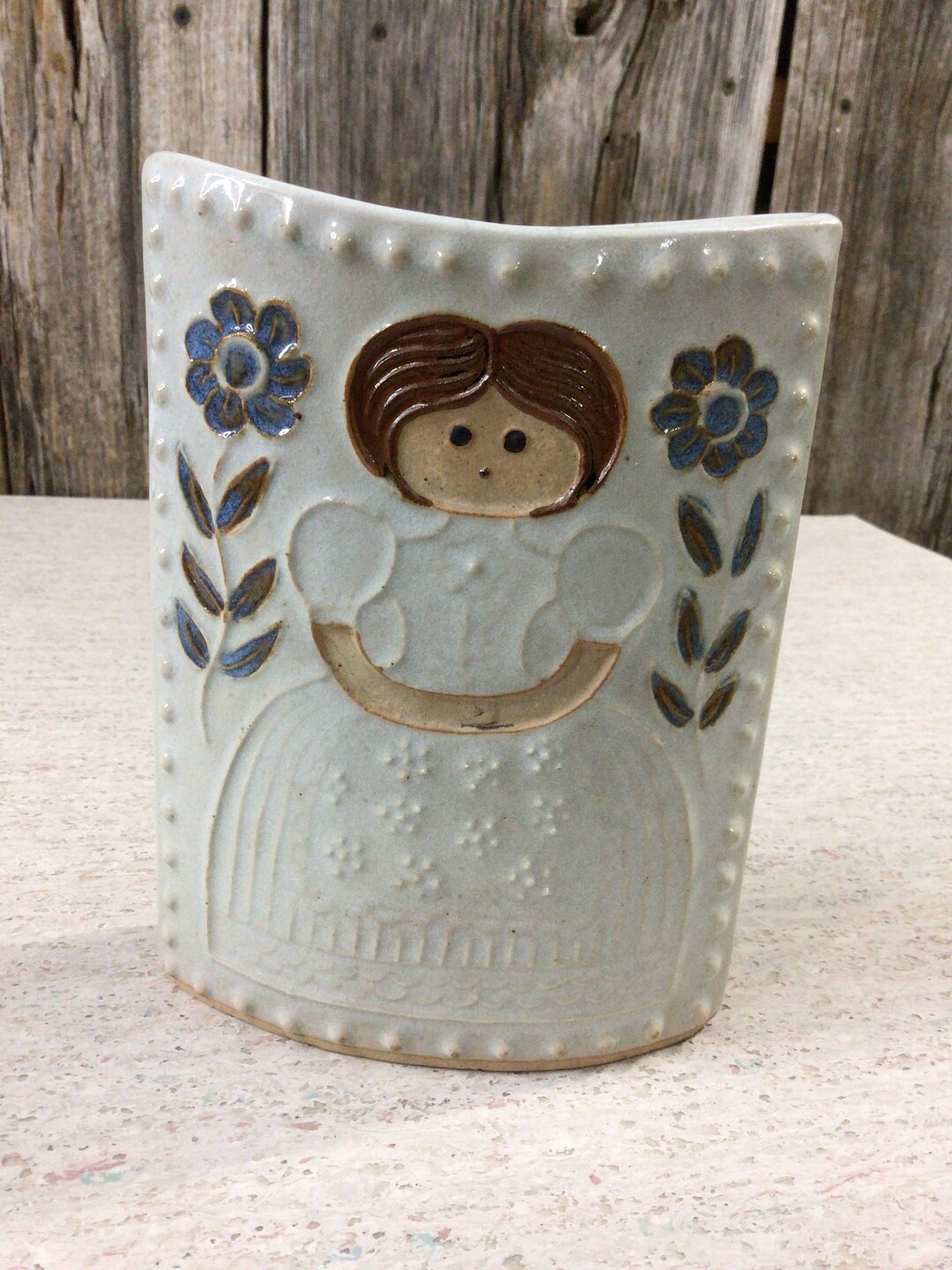 Charming Retro 70s Vase Woman With Flowers - Etsy
