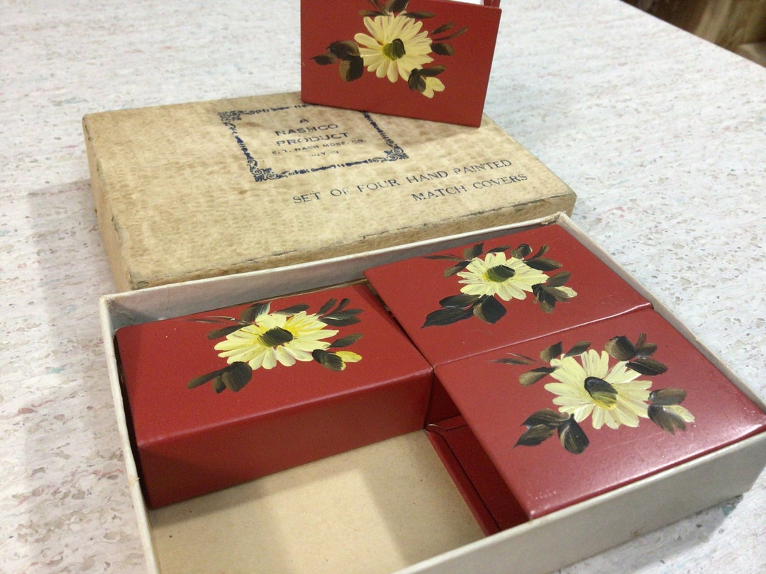Vintage Hand Painted Boxed Match Covers - Etsy