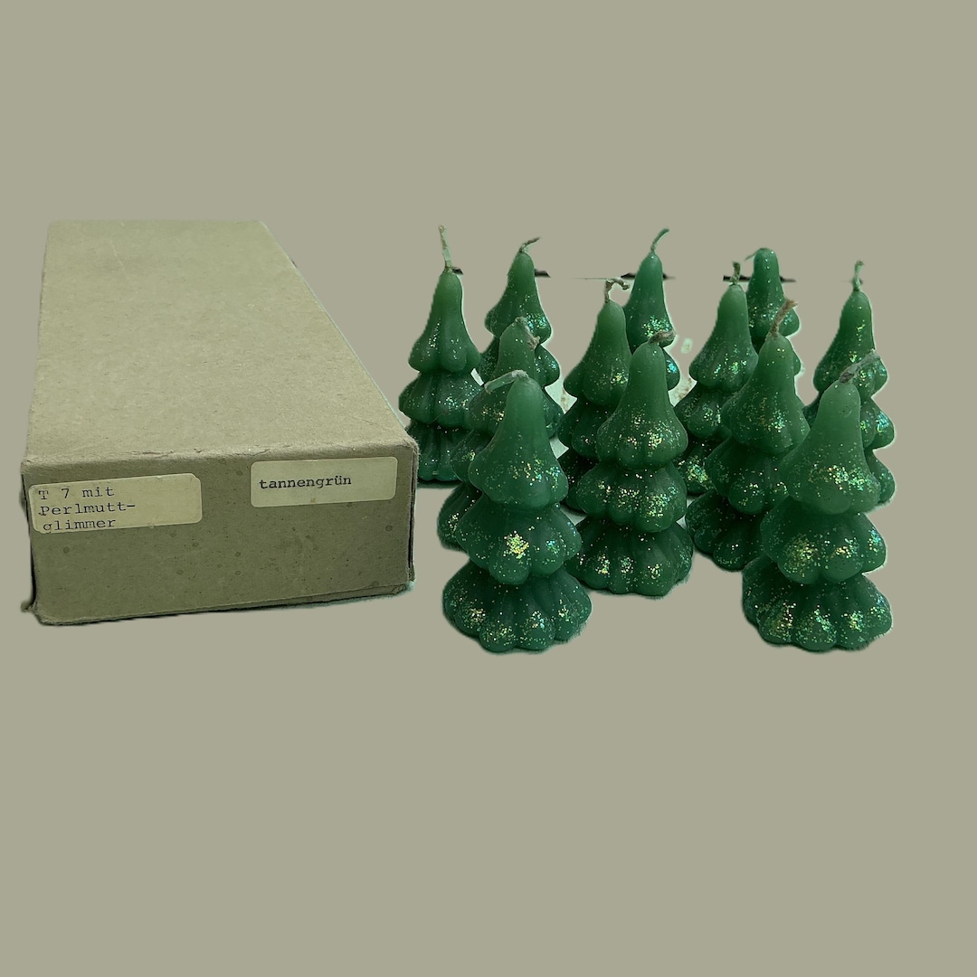 Dozen 3 Inch German Glitter Christmas Tree Candles - Etsy