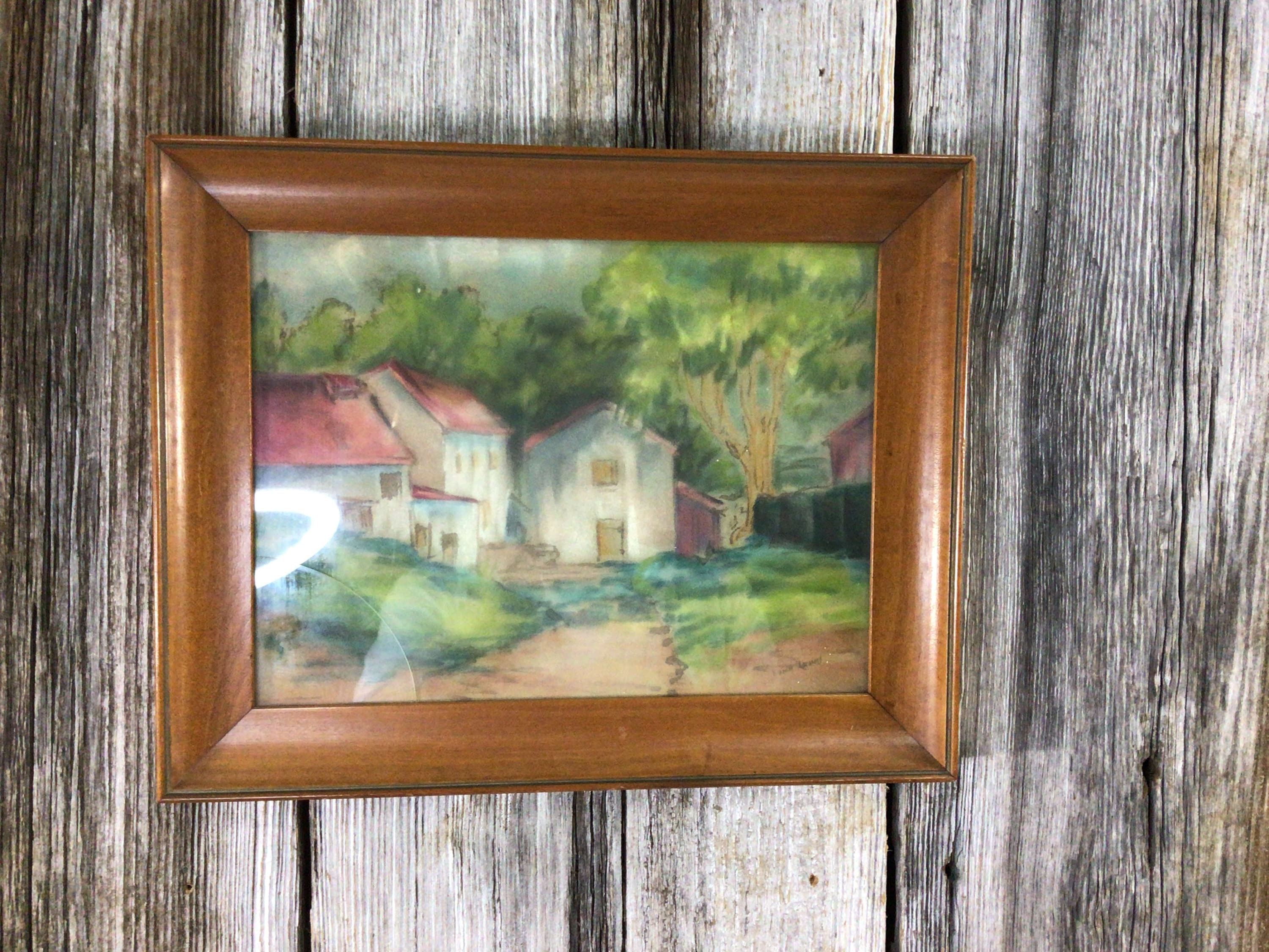 Vintage original Edna Lewis Studios framed painting | Etsy