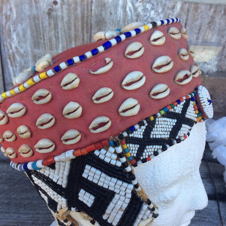 Vintage Zairian Congo Kuba Prestige Hat With Cowrie Shells | Etsy