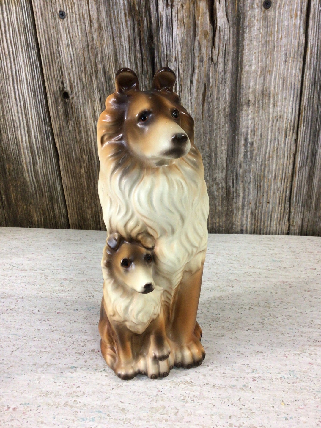 Vintage 8 Inch Collie and Baby Ceramic Japan Figurine - Etsy