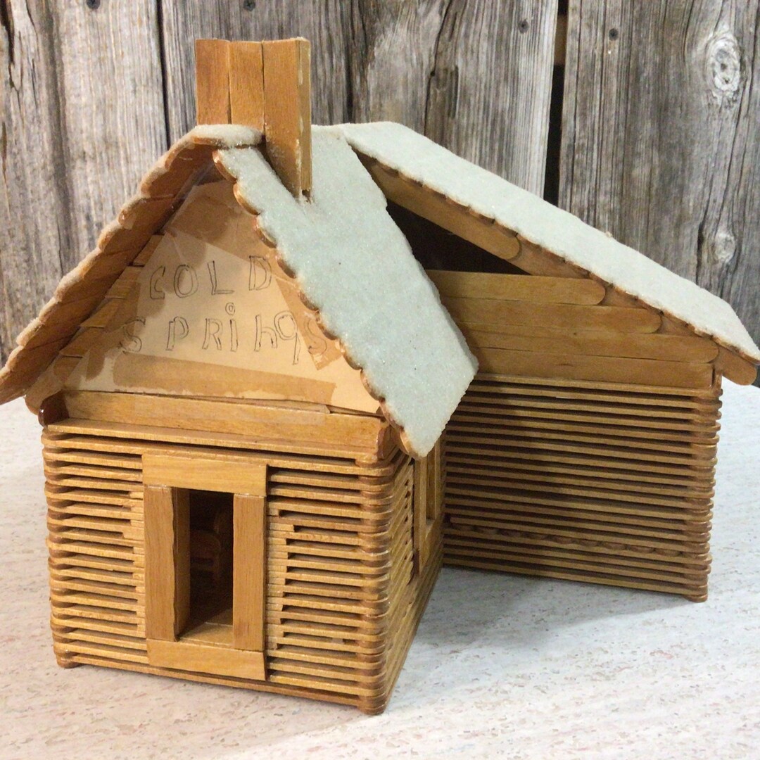 Folk Art Popsicle Stick Church Building - Etsy