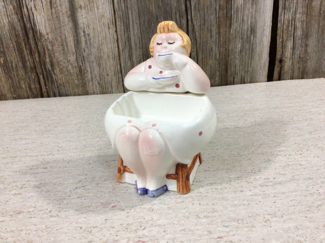 Retro Fat Lady Drinking Tea Soap Dish - Etsy