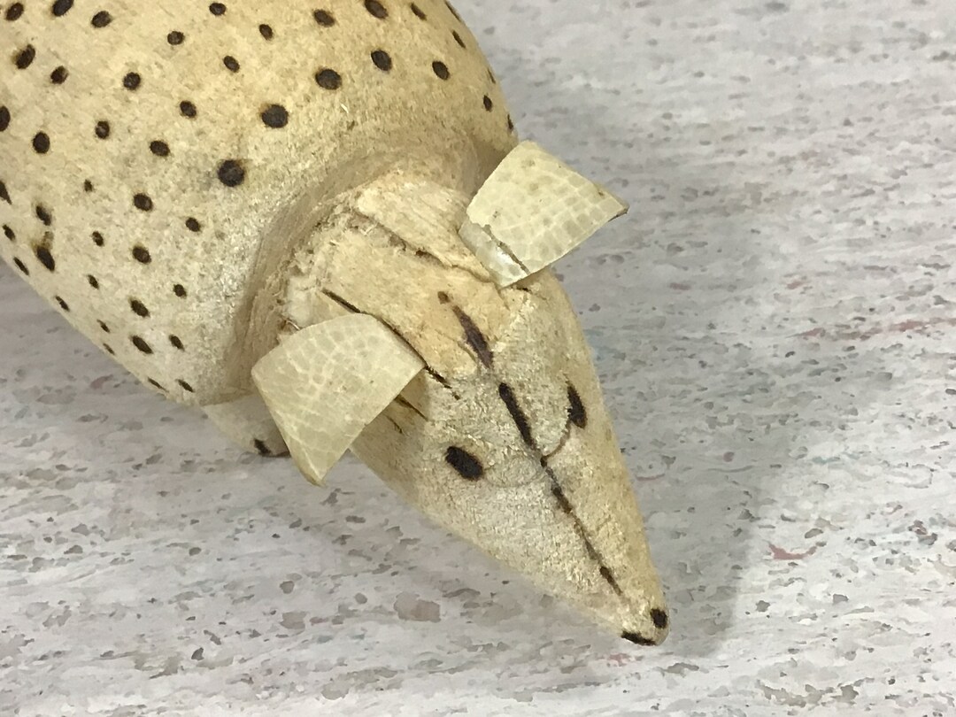 Carved Wood Folk Art Armadillo - Etsy