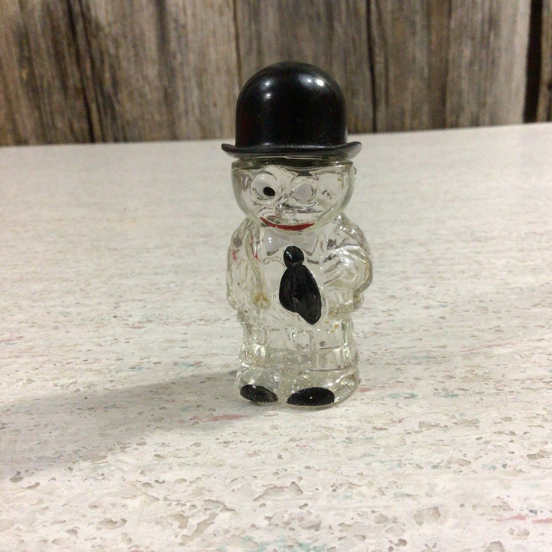 Vintage Japan Made Little Glass Man in Bowler Perfume Bottle - Etsy