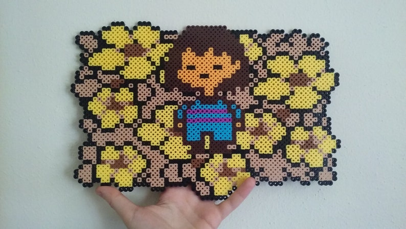 Frisk in Flowers // Undertale // Perler Bead Art | Etsy