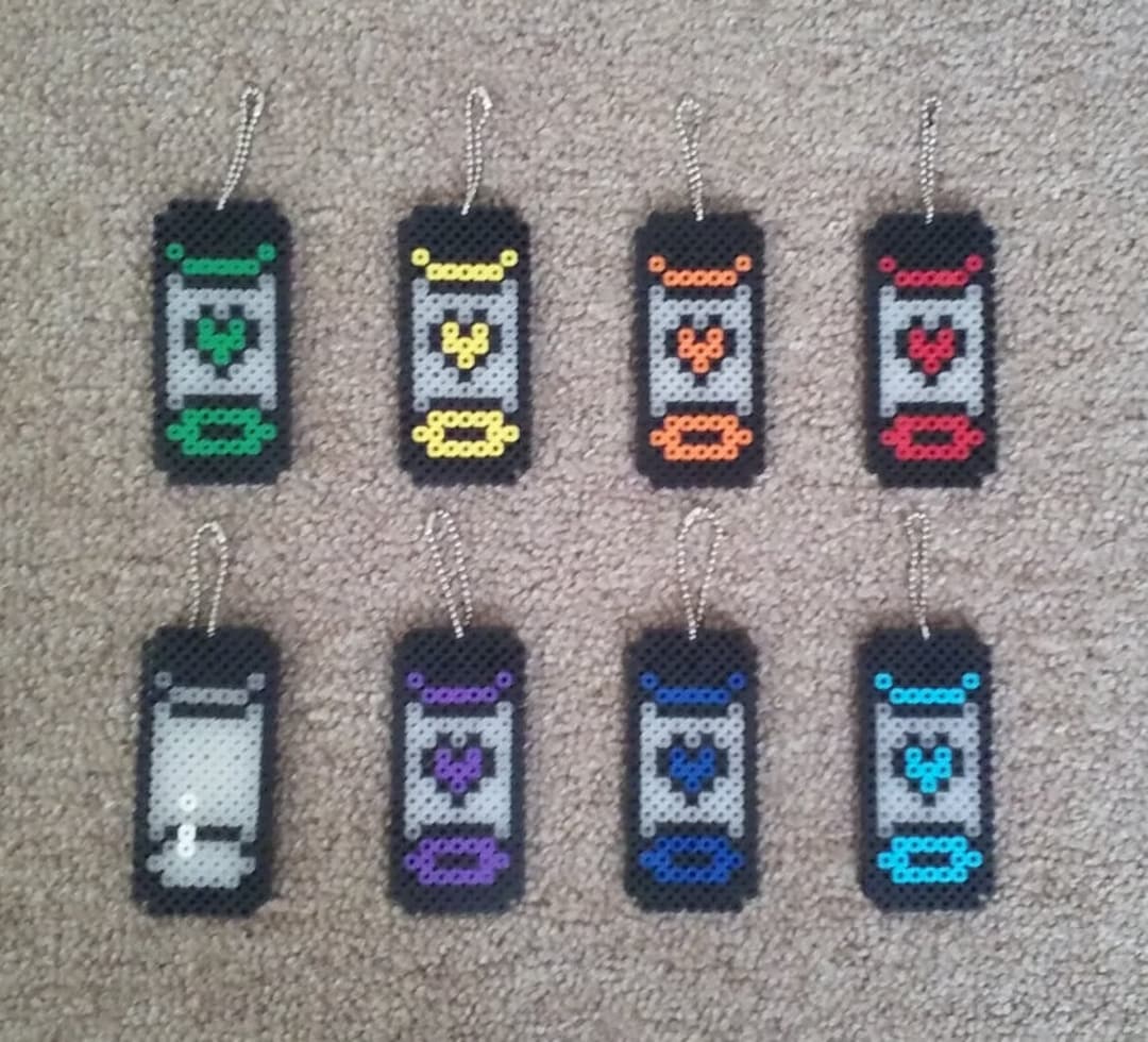 Soul Container Keychains // Undertale // Perler Bead Art - Etsy