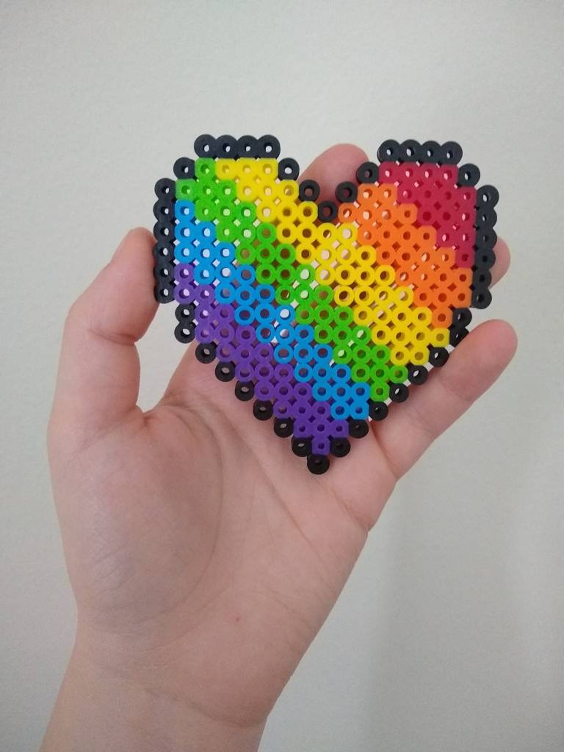 Pride Medium Hearts // LGBTQ // Perler Bead Art | Etsy