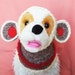Sock Monkey Dog Snood Hand Knit Long Ear Covering Cold Weather Snood 3 ...