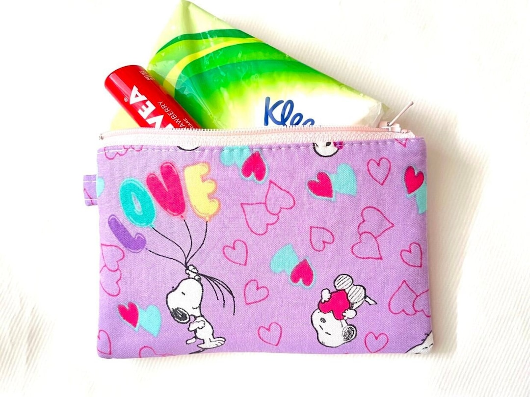 Snoopy LOVE Balloon Pouch Zipper Pouch, Bag in Bag, Make up Bag, Card ...