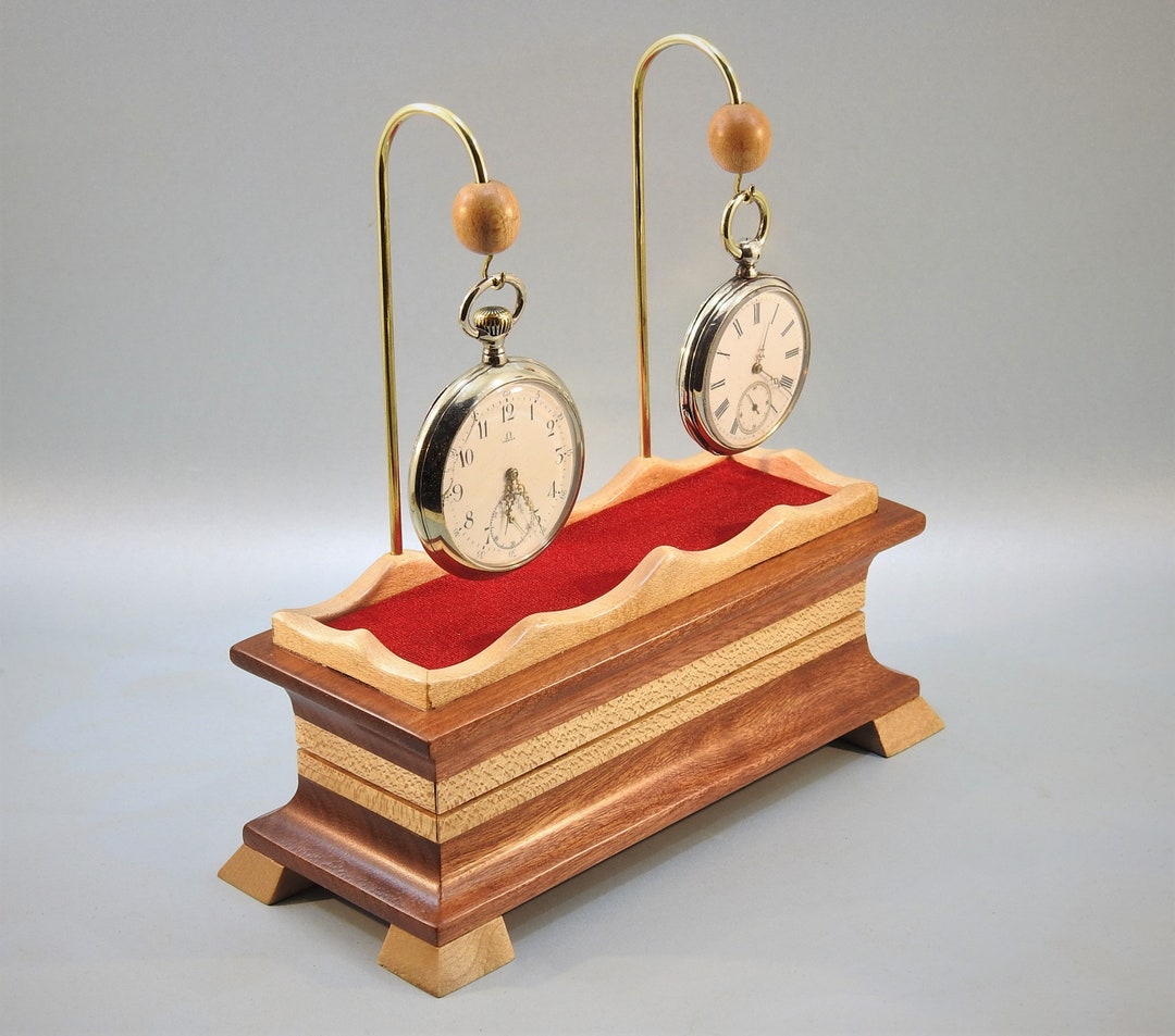 Pocket Watch Stand / Holder Hand Made (11) Duka Wood and Maple Wood - Etsy
