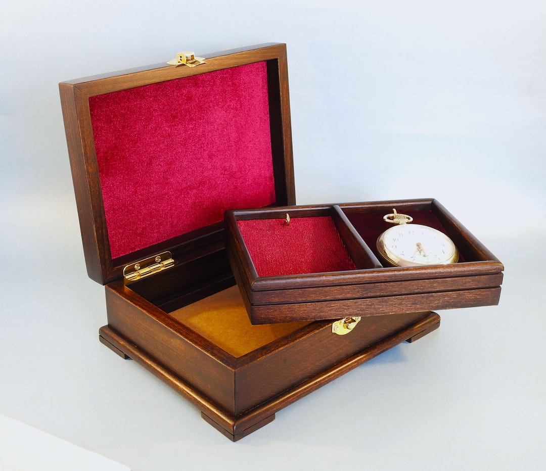 Pocket Watch Box, Classical Style, Wooden Hand Made (old Wood 32) - Etsy