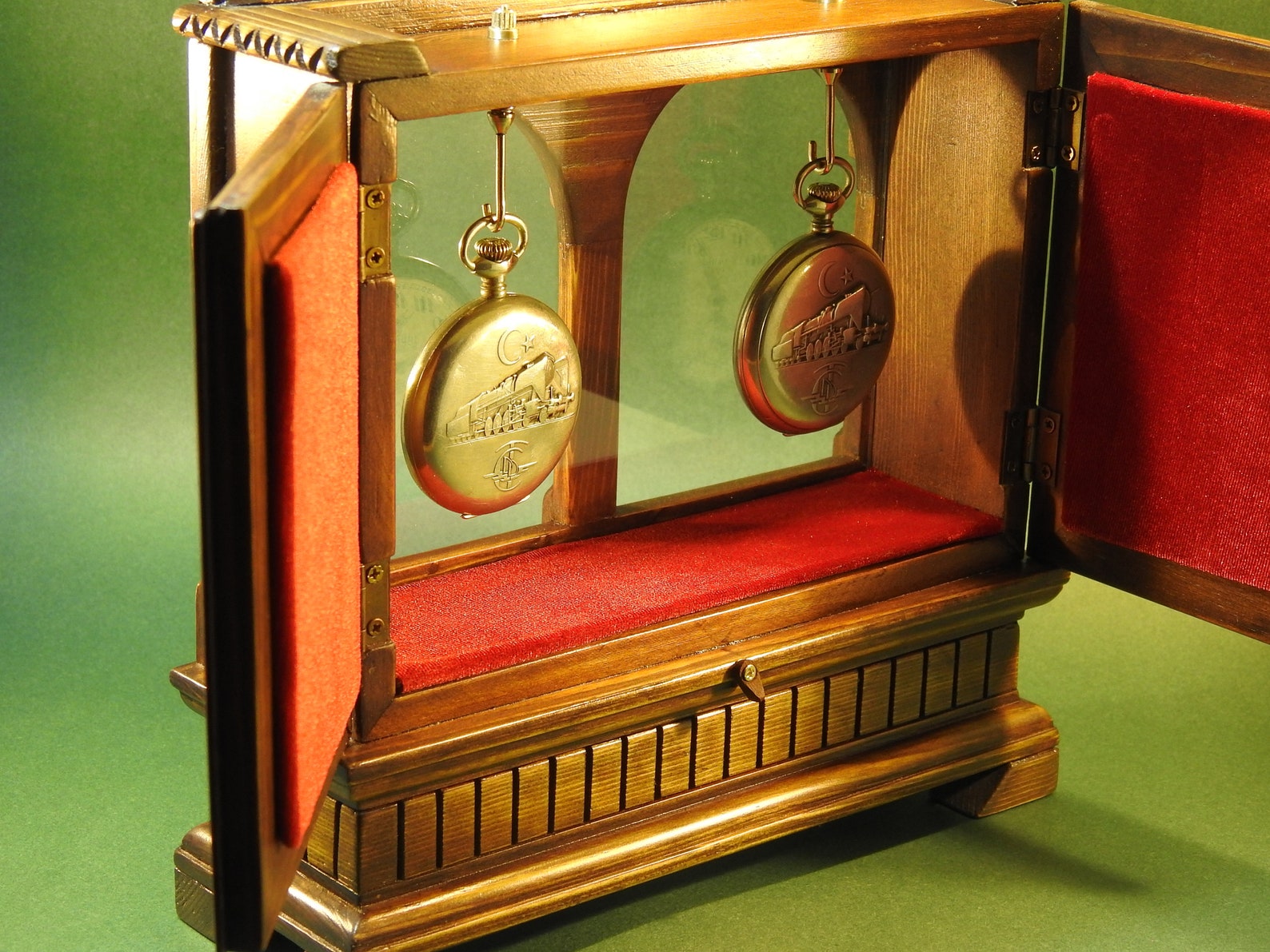 Pocket Watch Case & Holder /wooden Handmade Double (antıque Used Style ...