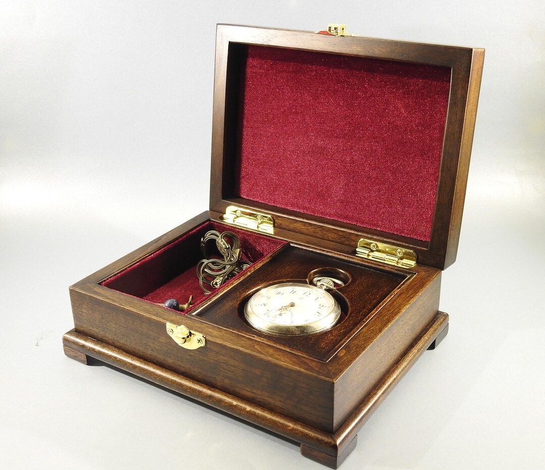 Pocket Watch Box, Classical Style, Wooden Hand Made (old Wood 1) Please ...