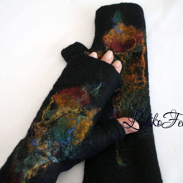 Wool Felted Mittens - Etsy