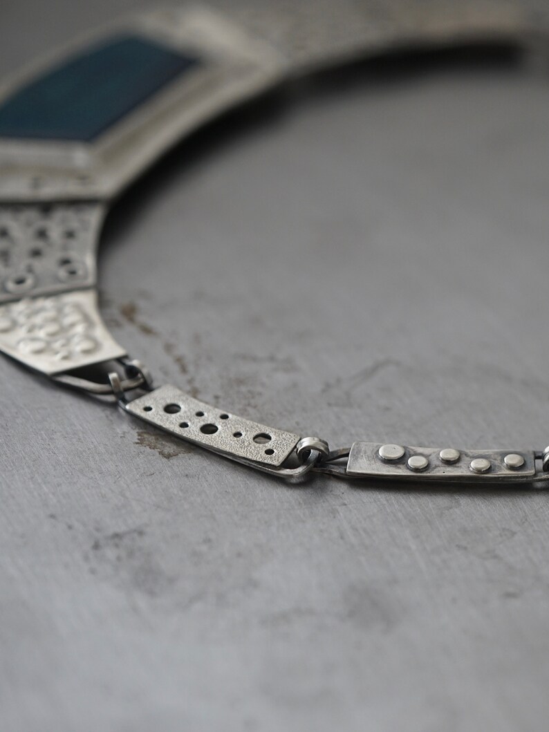 Sterling Silver and Blue Spectrolite Necklace Finnish | Etsy