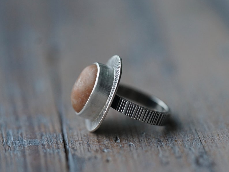 Beach Pebble and Sterling Silver Ring Size 8 Natural Stone - Etsy
