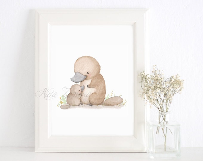 Nursery Print platypus Nursery Wall Art, Platypus Art, Watercolor ...