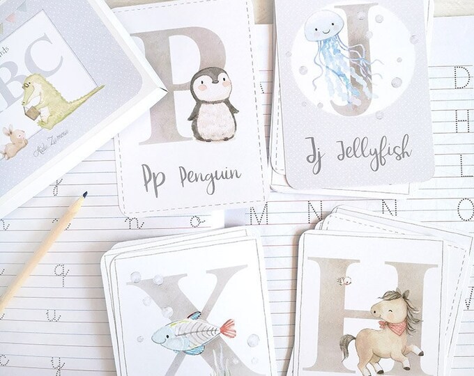 ANIMAL ALPHABET Learning Flash CARDS Learning Resource - Etsy