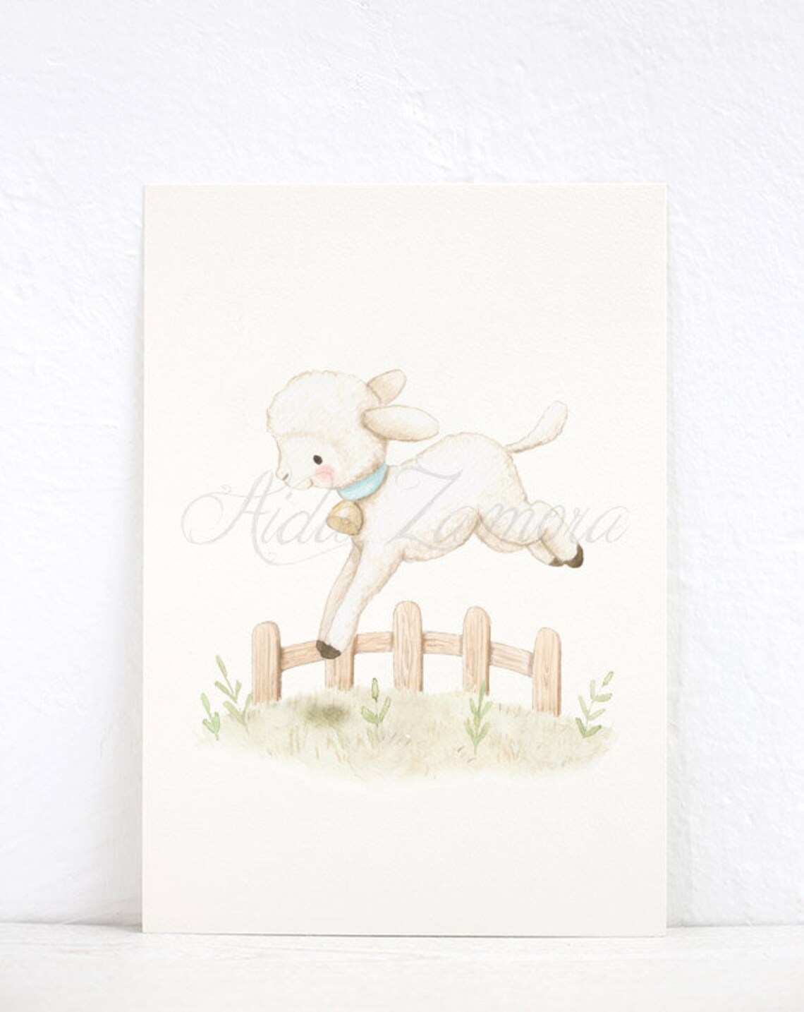 Nursery Art LITTLE LAMB JUMPING Art Print Art Fot Babies | Etsy