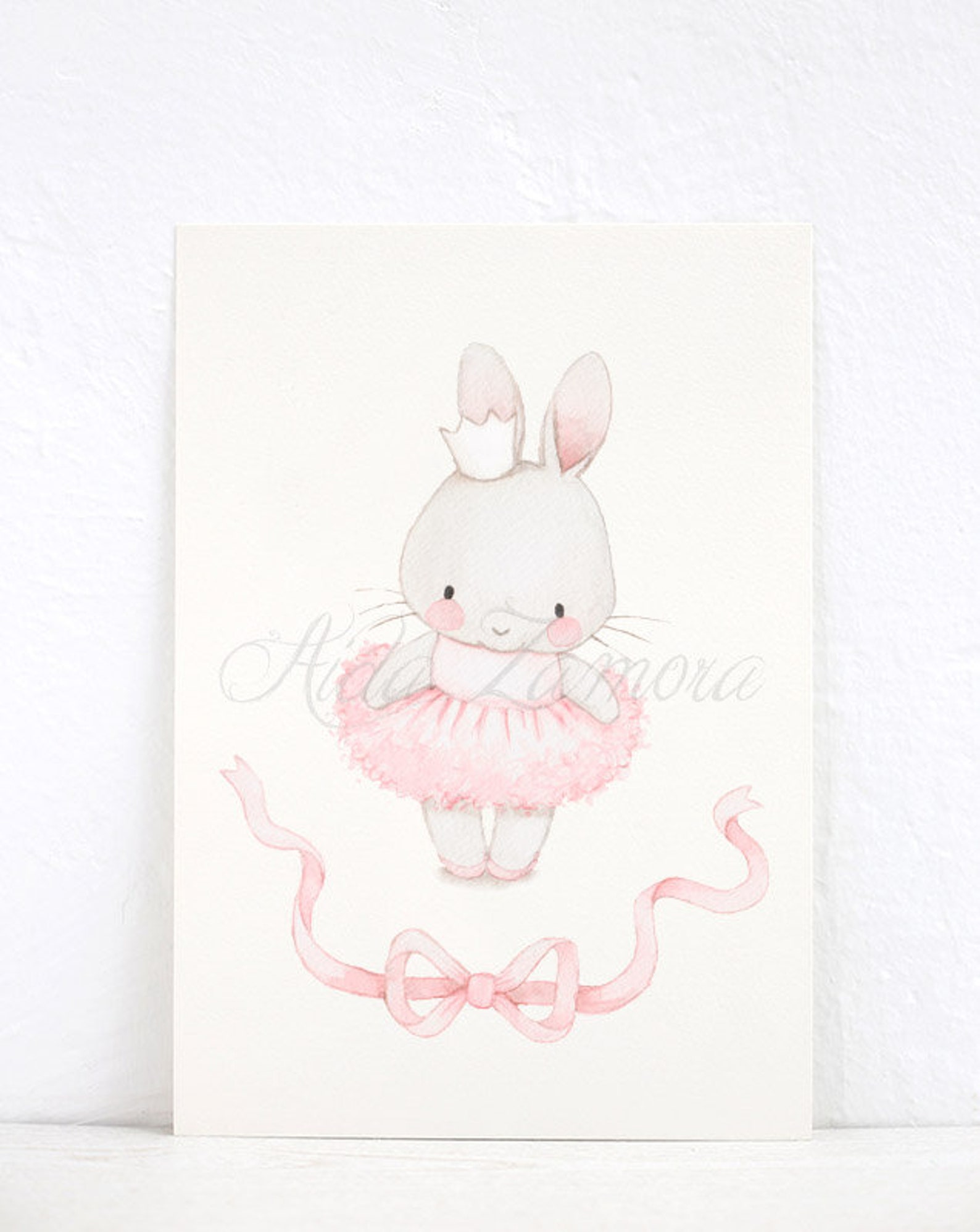 SET of Six Children's Art ballerina Bunnies | Etsy