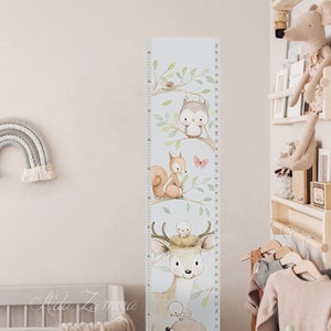 Personalized Growth Chart Sticker, WOODLAND ANIMALS, Nursery Growth ...