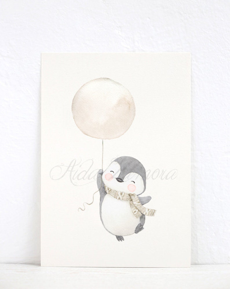 SET of Three Prints "penguins" Nursery Print, Nursery Penguins, Winter ...